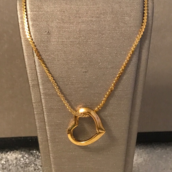 Vintage | Jewelry | Gold Floating Heart Necklace | Poshmark